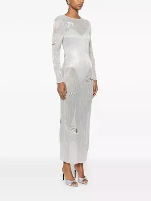 LESLIE AMON Sea Shell Patch Maxi Dress