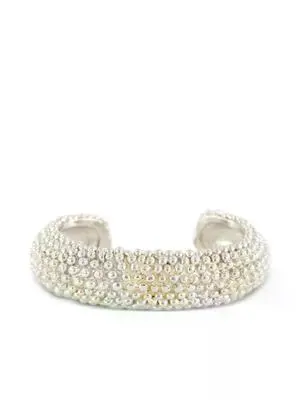 PAOLA SIGHINOLFI Beaded Cuff Bracelet - Silver