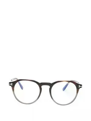 TOM FORD Round Frame Glasses - Brown