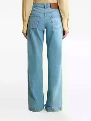 Etro Embroidered Pegasus Flared Jeans