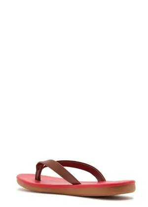 ANCIENT GREEK SANDALS Leather Flip Flops - Red