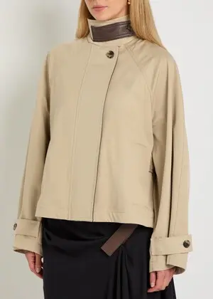 Loewe Leather-trimmed Cotton And Silk-blend Jacket