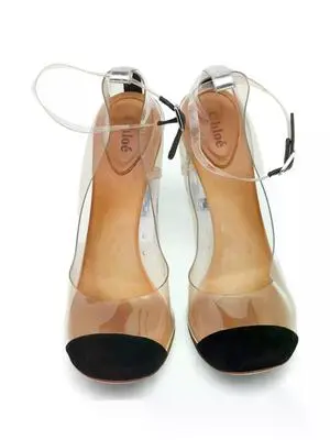 Chloé Suede Panel Block Heel Sandals