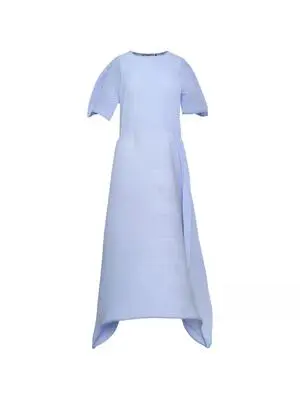 MELITTA BAUMEISTER Ripple Texture Short Sleeve Dress - Blue