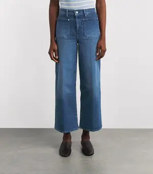 FRAME Le Slim Palazzo High-rise Wide-leg Jeans - Navy