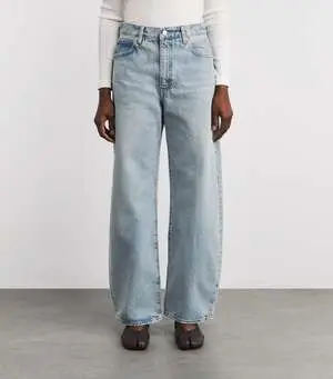 FRAME The Bow High-rise Barrel-leg Jeans