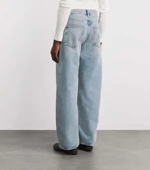 FRAME The Bow High-rise Barrel-leg Jeans