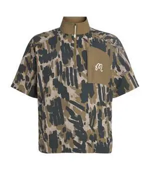 MALBON Tour Divot Zip-up Shirt - Brown