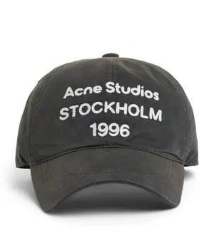 Acne Studios Cotton Logo Baseball Cap - Black