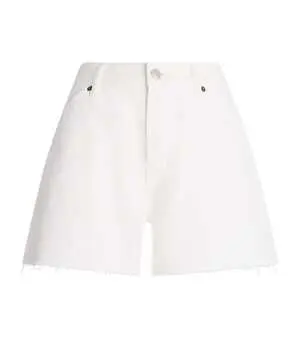 Still Here Raw Edge Denim Shorts - White