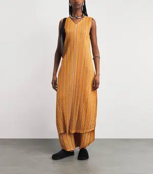 Issey Miyake Cotton-blend Zigzag Midi Dress