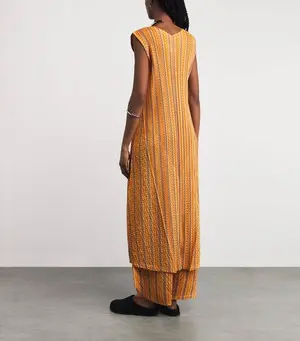 Issey Miyake Cotton-blend Zigzag Midi Dress