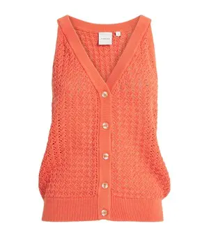 Varley Alessia Cotton Knit Tank Top - Orange