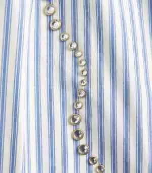 Sandro Rhinestone Embellished Striped Maxi Skirt