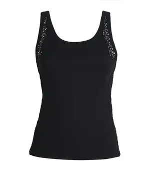 Sandro Lace-detail Ribbed Tank Top - Black