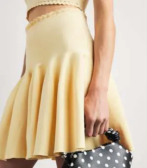 Sandro Knitted Skater Mini Skirt - Beige