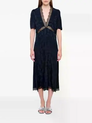 Zadig&Voltaire Lace-trimmed Jacquard Midi Dress