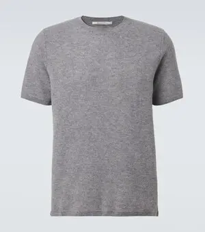 GOD'S TRUE CASHMERE Heather Gray/emerald Crewneck Sweater