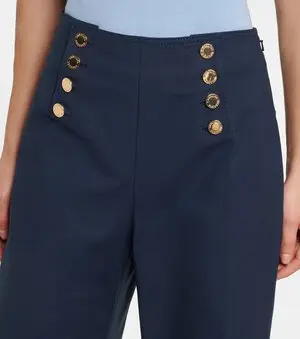 Carolina Herrera Alba Cotton-blend Wide-leg Trousers