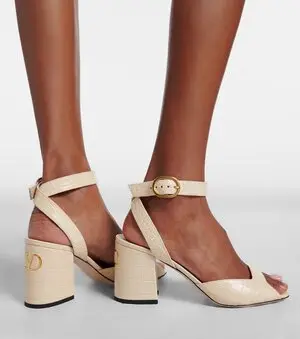 Valentino Garavani Fawcette Croc-effect Leather Sandals