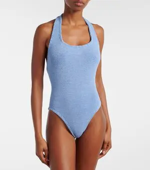 Hunza G Sandy Halterneck Swimsuit - Blue