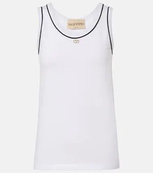 Valentino Garavani Vlogo Cotton Jersey Tank Top