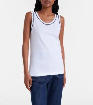 Valentino Garavani Vlogo Cotton Jersey Tank Top