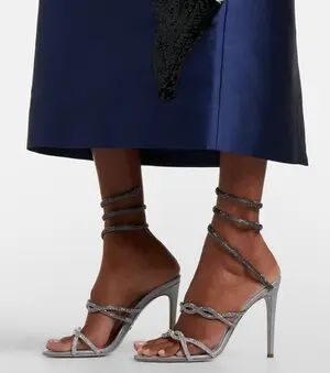 Rene Caovilla Embellished Satin Sandals