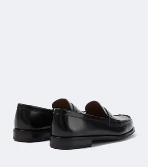 Prada Leather Penny Loafers - Black