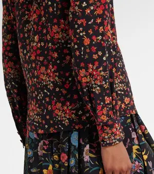 Gucci Bow-detail Floral Silk Blouse