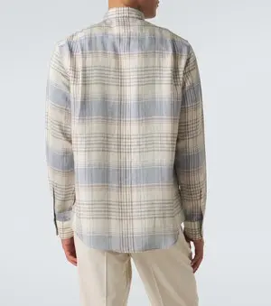 Ralph Lauren Purple Label Plaid Linen Shirt