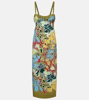 ALEMAIS Solstice Floral Cotton Midi Dress - Multicoloured