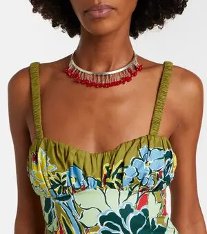 ALEMAIS Solstice Floral Cotton Midi Dress - Multicoloured