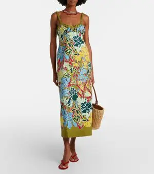 ALEMAIS Solstice Floral Cotton Midi Dress - Multicoloured