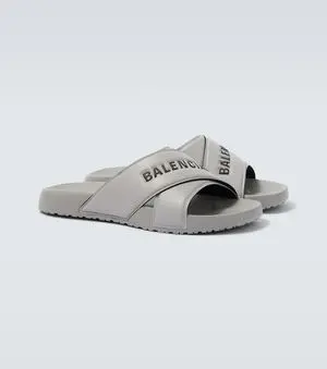 Balenciaga Sporty Pool Slides - Grey