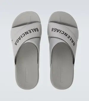 Balenciaga Sporty Pool Slides - Grey