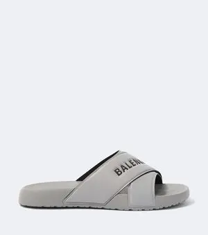 Balenciaga Sporty Pool Slides - Grey