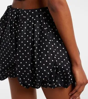Faithfull The Brand Lucia Polka-dot Linen Shorts - Black