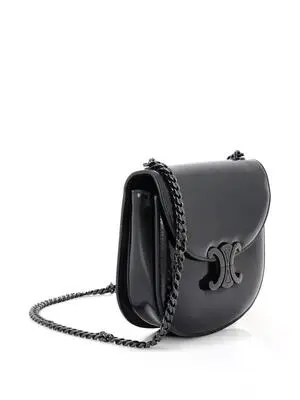 Celine Triomphe Besace Cléa Chain Flap Bag - Black