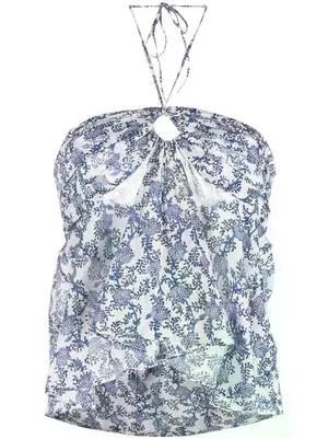 MARANT ETOILE Floral-print Halterneck Blouse
