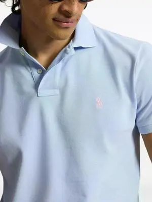 Polo Ralph Lauren Embroidered Mesh Polo Shirt - Blue