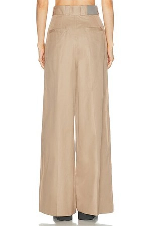 Balenciaga High Waist Wide Leg Trousers - Dune