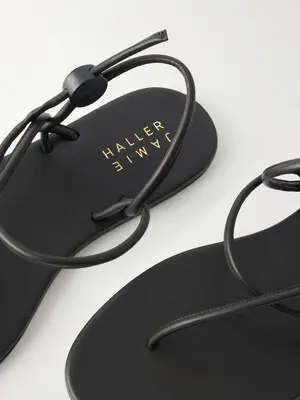 JAMIE HALLER The String Theory Leather Thong Sandals - Black