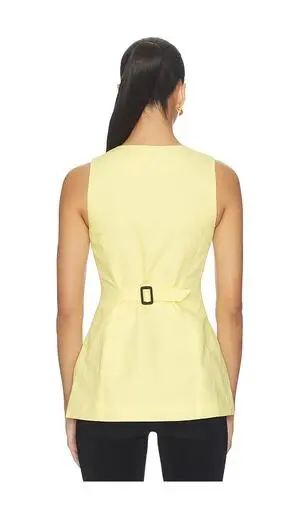 ALIGNE Leo Linen Mix Waistcoat - Lemon