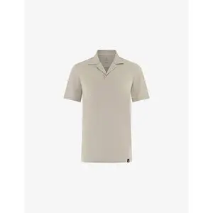 Boggi Milano Camp-collar Regular-fit Lyocell-blend Polo Shirt