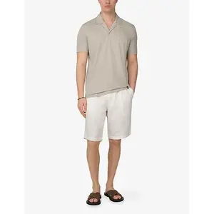 Boggi Milano Camp-collar Regular-fit Lyocell-blend Polo Shirt
