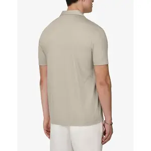 Boggi Milano Camp-collar Regular-fit Lyocell-blend Polo Shirt