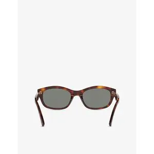 Saint Laurent Rectangle Acetate Sunglasses - Brown