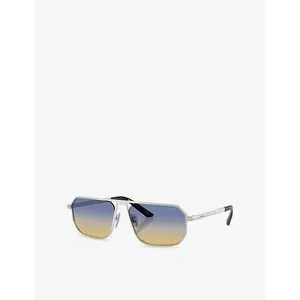 Prada Rectangular Frame Metal Sunglasses
