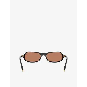 Miu Miu Irregular Frame Acetate Sunglasses - Black
